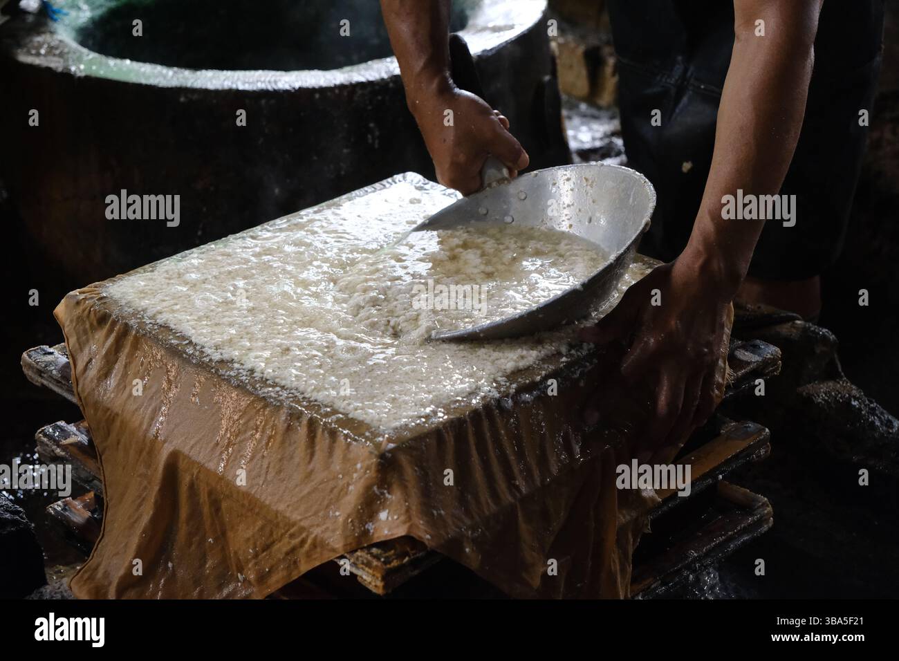 Traditional Tofu Making Process in Factory Stock Photo - Alamy