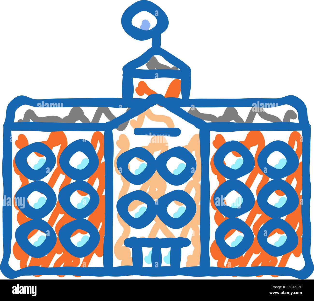 facade school building icon doodle illustration Stock Vector Image ...