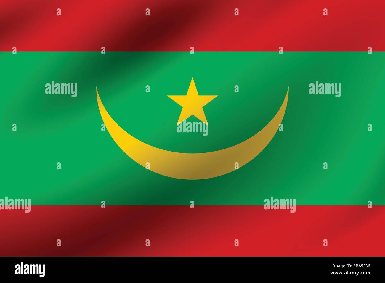 Flag of Mauritania. Mauritania flag official colors and proportion ...