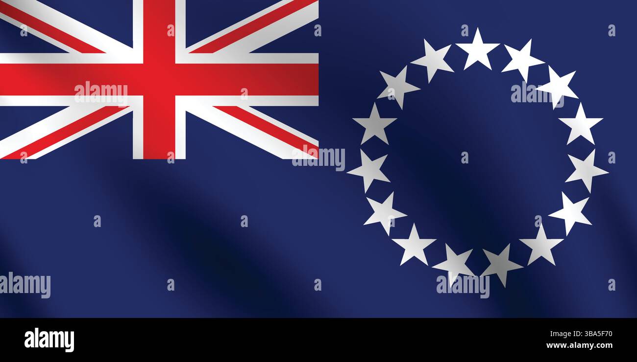 Flag of Cook Islands. Cook Islands flag official colors and proportion ...