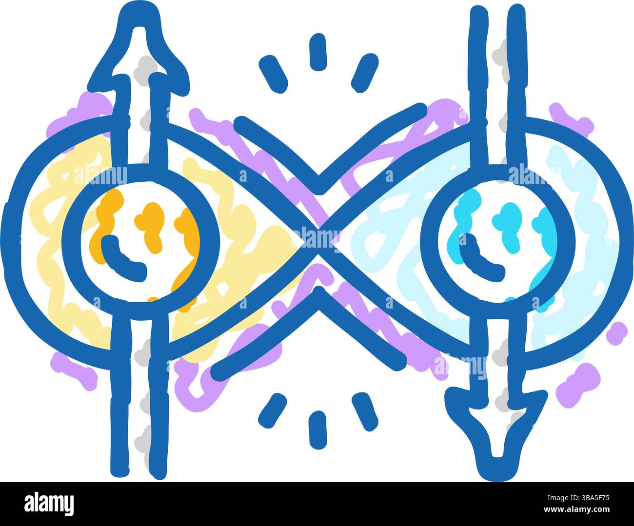 entanglement quantum technology icon doodle illustration Stock Vector ...