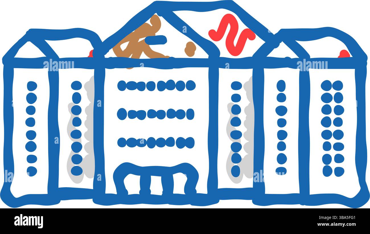 facility school building icon doodle illustration Stock Vector Image ...