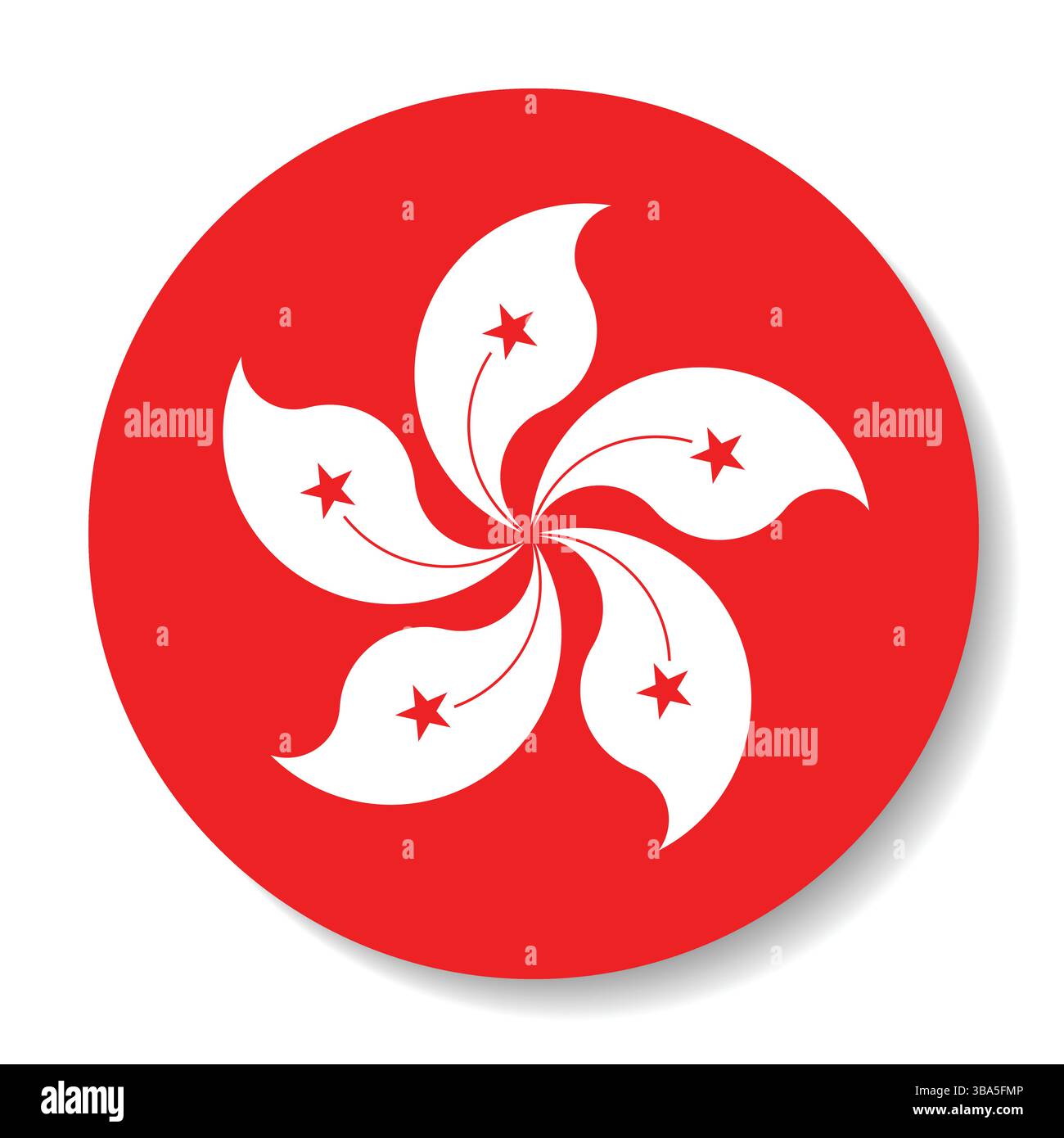 Flag of Hong Kong. Hong Kong button flag logo icon computer vector ...