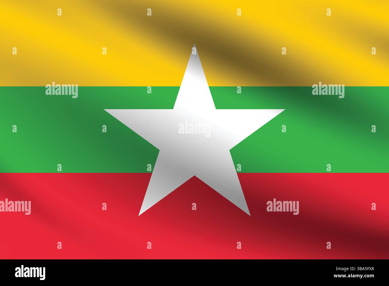Flag of Myanmar. Myanmar flag official colors and proportion digital ...