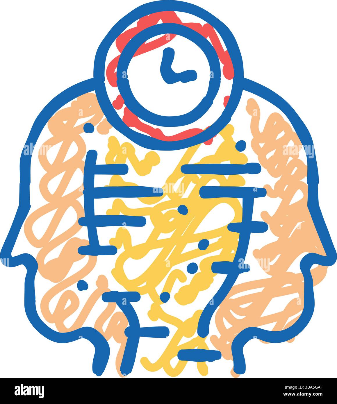 attention residue time management icon doodle illustration Stock Vector ...