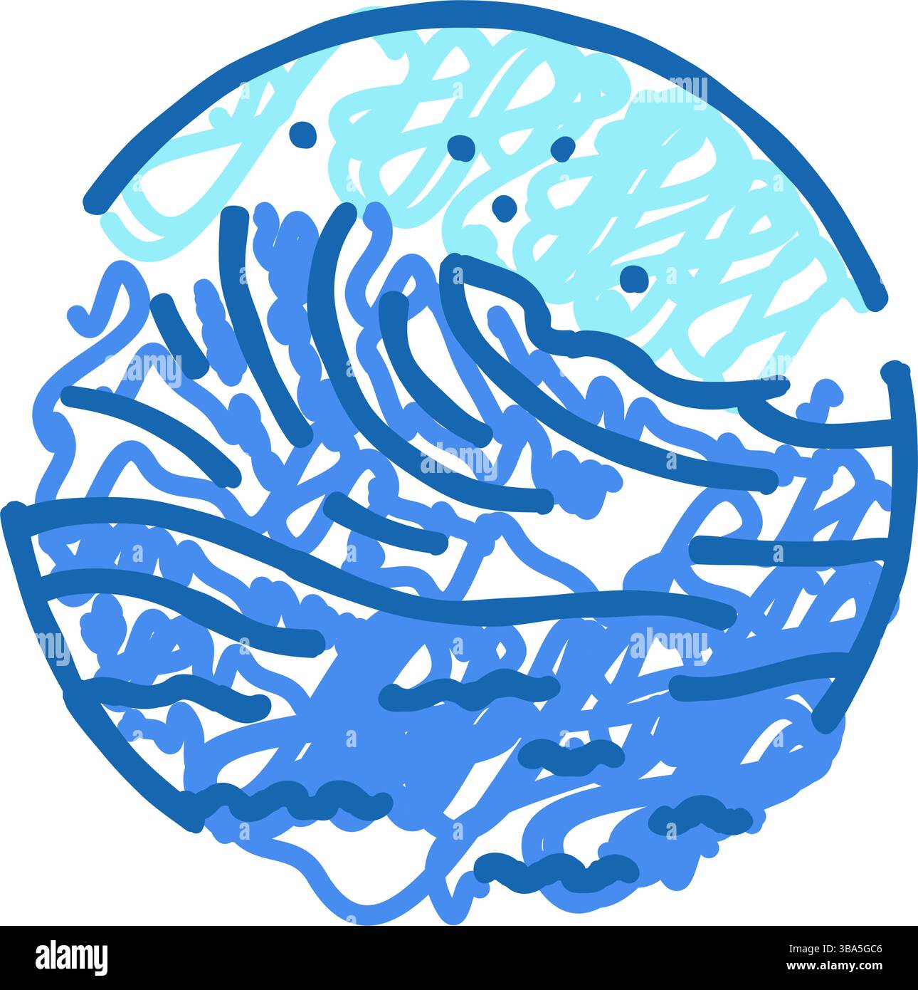 ocean waves tidal power icon doodle illustration Stock Vector Image ...