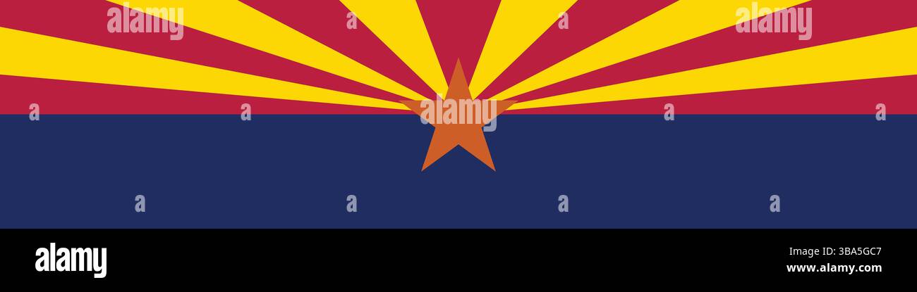Flag of Arizona. Arizona flag long banner digital vector illustration ...