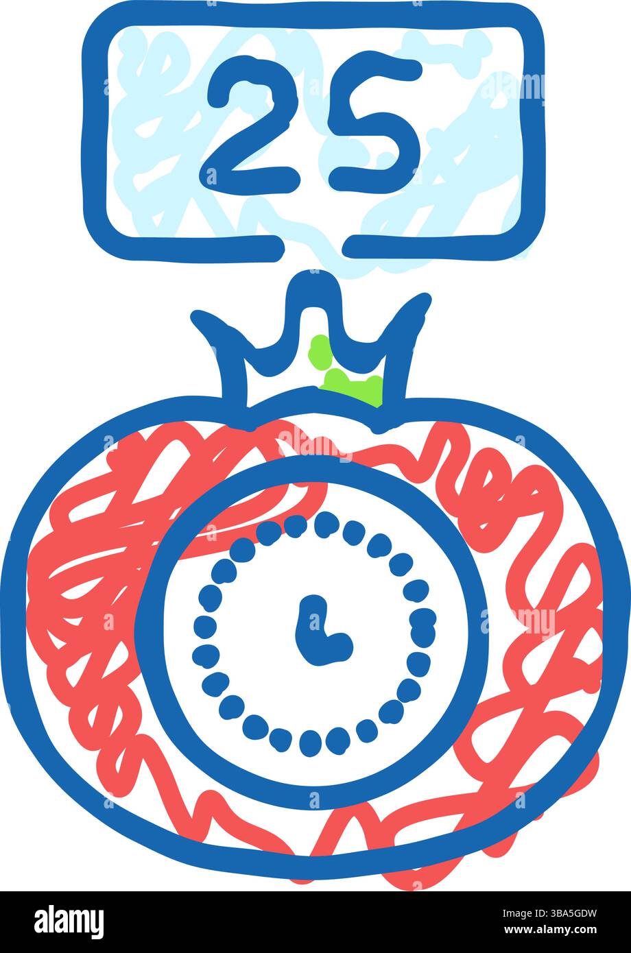 pomodoro technique time management icon doodle illustration Stock ...