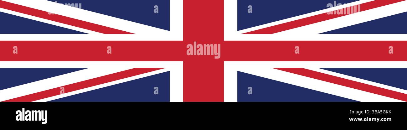 Flag of United Kingdom. United Kingdom flag long banner digital vector ...