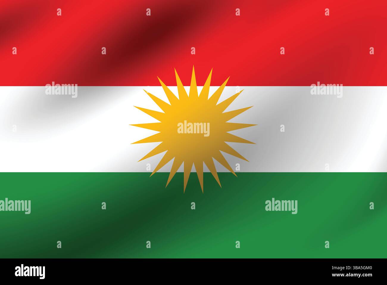 Flag of Iraqi Kurdistan. Iraqi Kurdistan flag official colors and ...