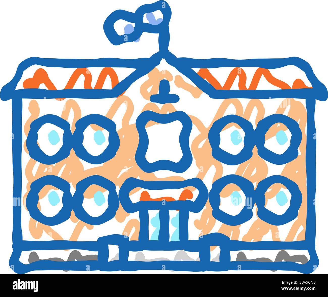 modern school building icon doodle illustration Stock Vector Image ...