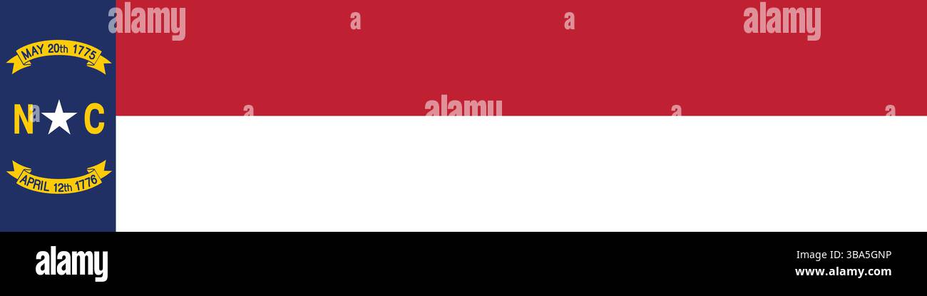 Flag of North Carolina. North Carolina flag long banner digital vector ...