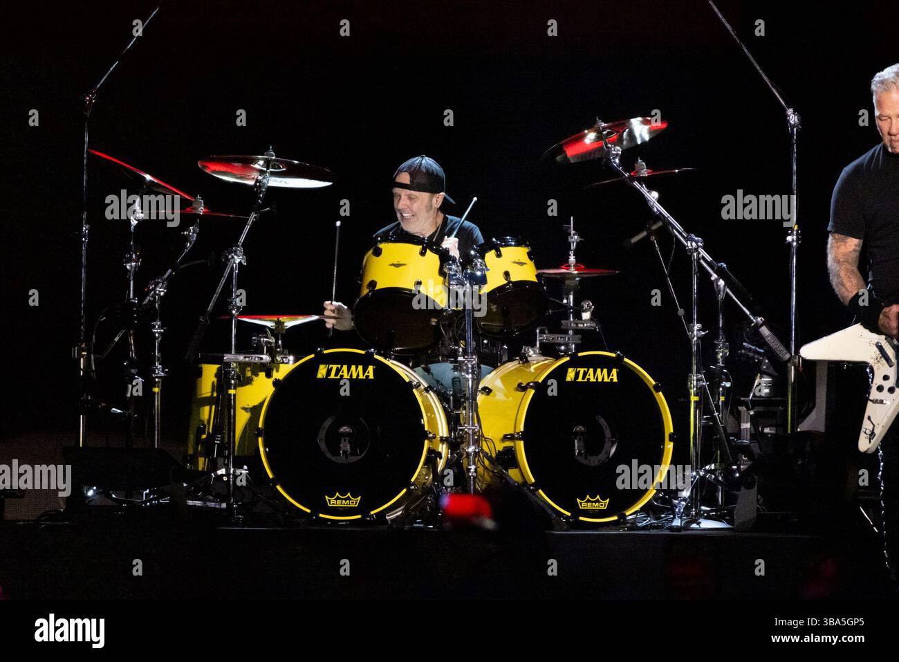 Lars Ulrich of Metallica performs during Sonic Temple Art and Music ...