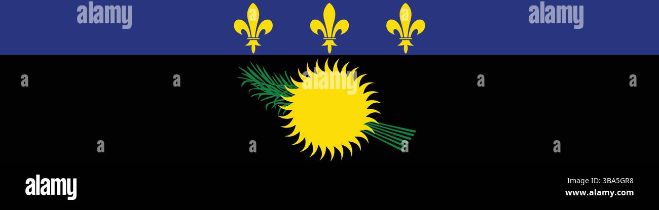 Flag of Guadeloupe. Guadeloupe flag long banner digital vector ...