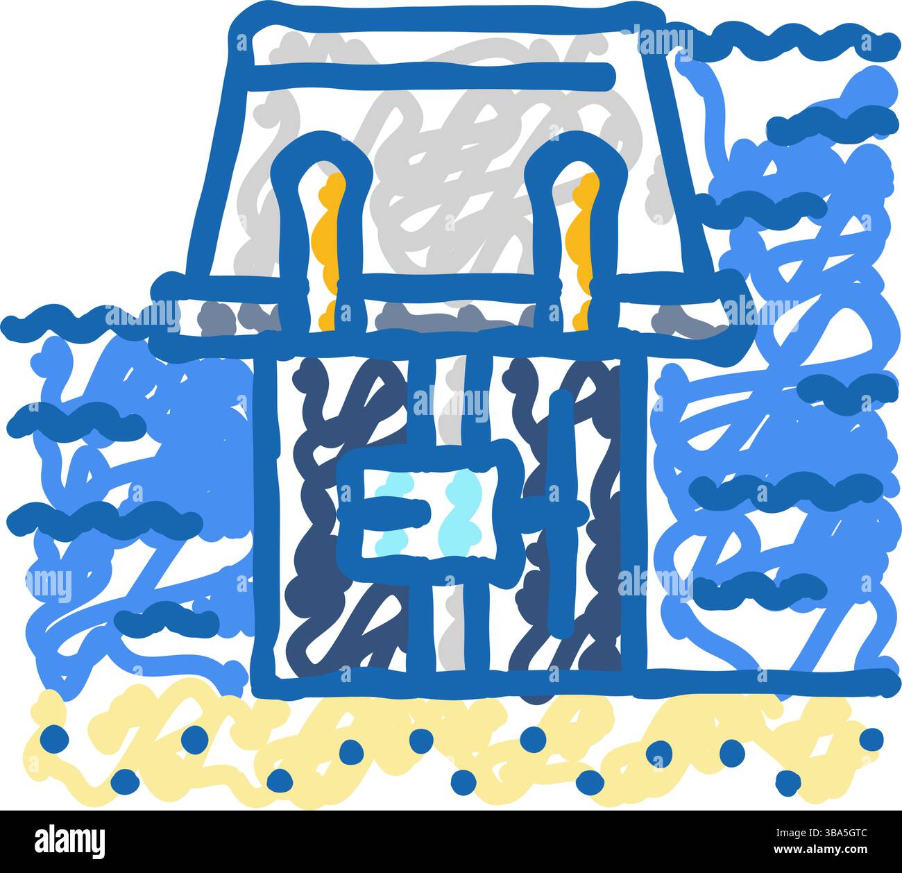 range systems barrages tidal icon doodle illustration Stock Vector ...