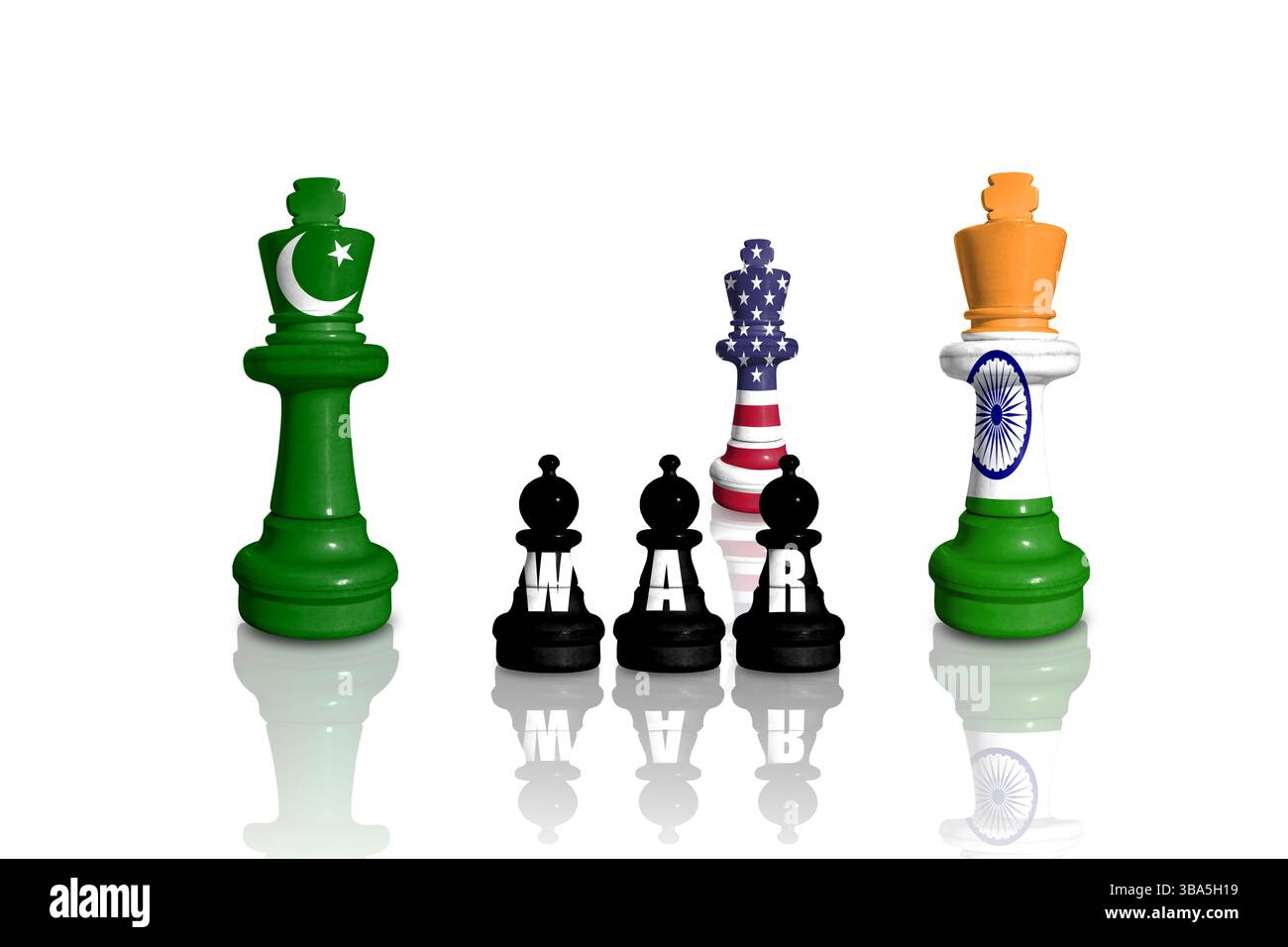 Chess made from Pakistan, India and USA flags Stock Photo - Alamy
