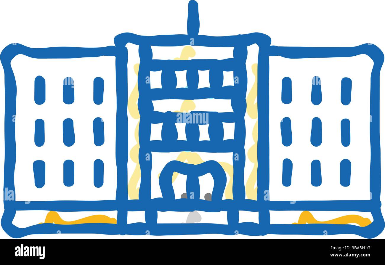 brick school building icon doodle illustration Stock Vector Image & Art ...
