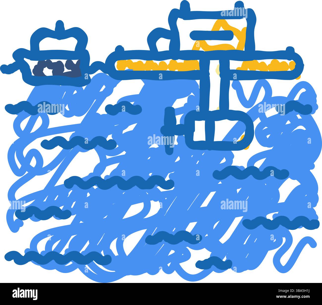floating platform tidal power icon doodle illustration Stock Vector ...