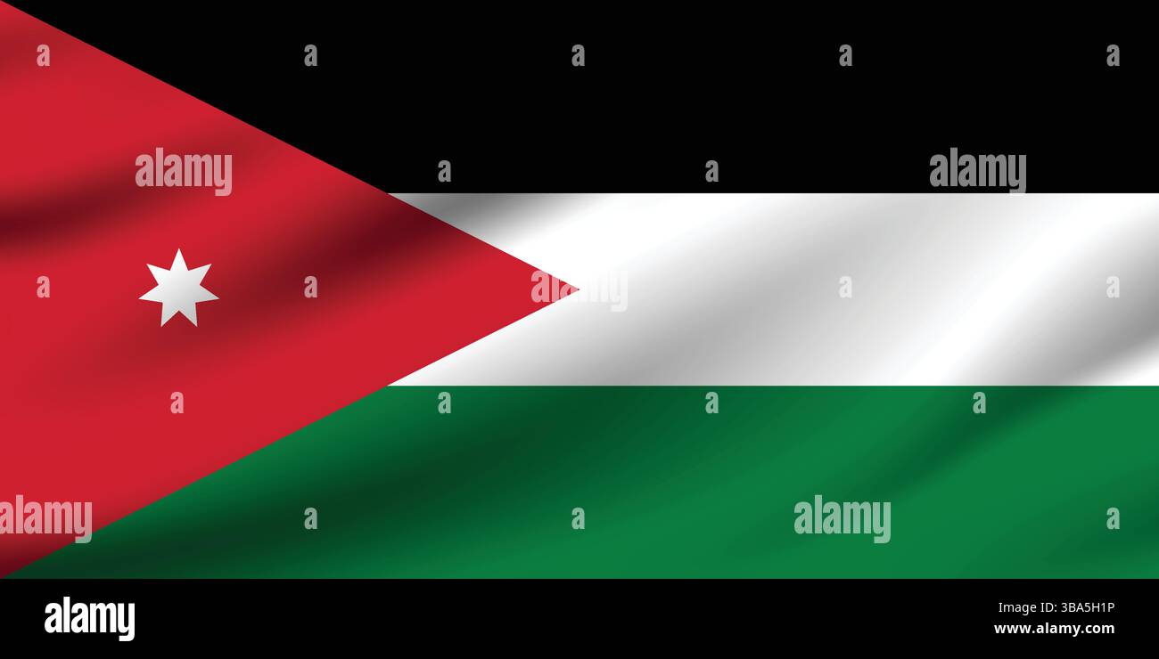 Flag of Jordan. Jordan flag official colors and proportion digital ...