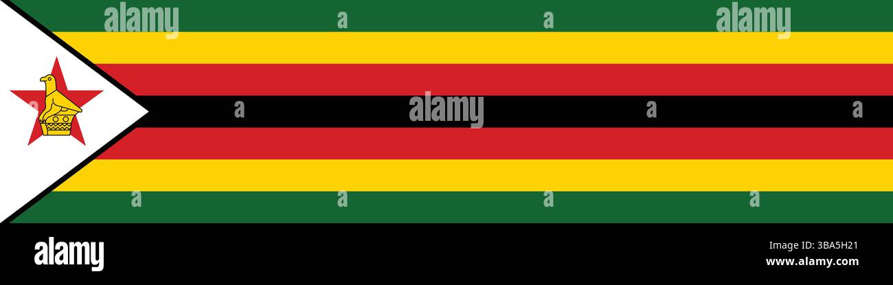 Flag of Zimbabwe. Zimbabwe flag long banner digital vector illustration ...