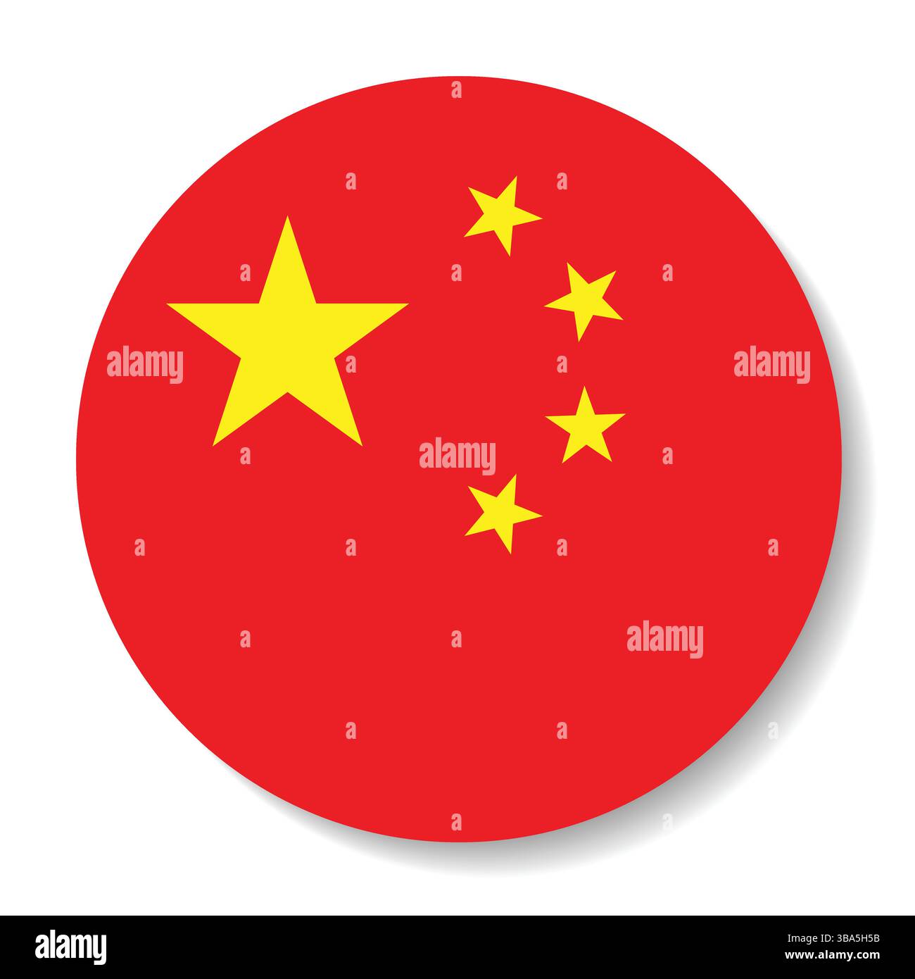 Flag of China. China circle flag logo icon computer vector illustration ...