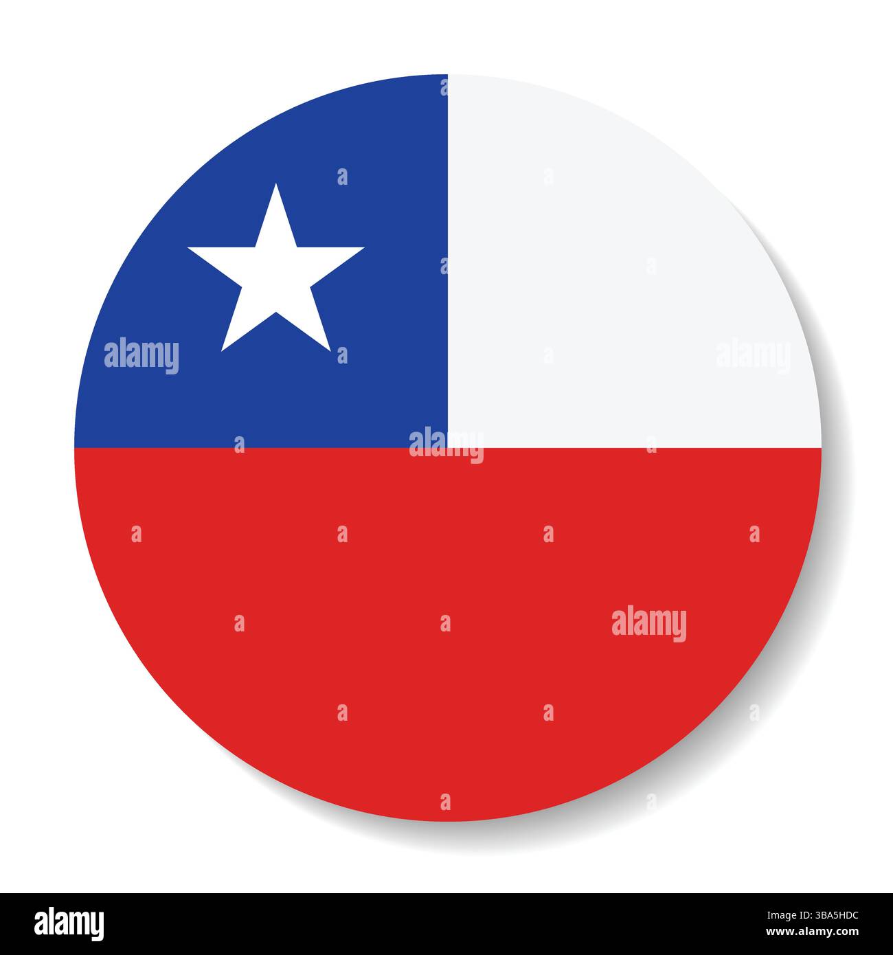 Flag of Chile. Chile circle flag logo icon computer vector illustration ...