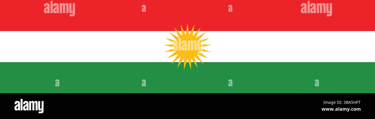 Flag of Iraqi Kurdistan. Iraqi Kurdistan flag long banner digital ...