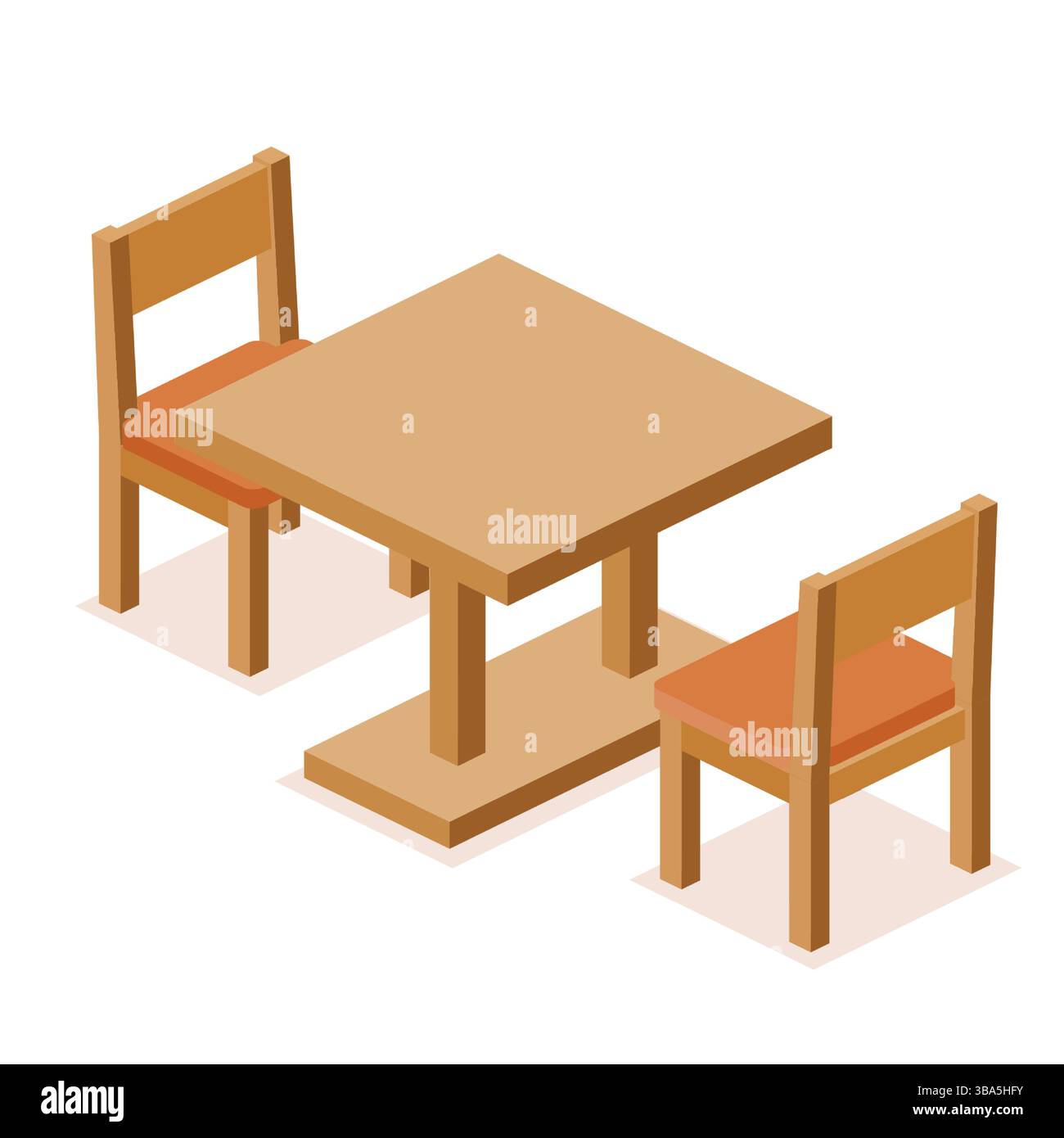 Two chairs table interior Stock Vector Images - Alamy