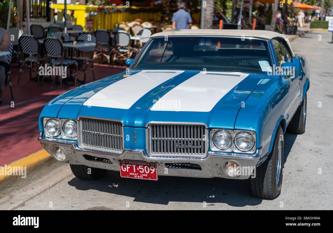 Miami, Florida, USA - December 06, 2024: Oldsmobile Cutlass Supreme 442 ...
