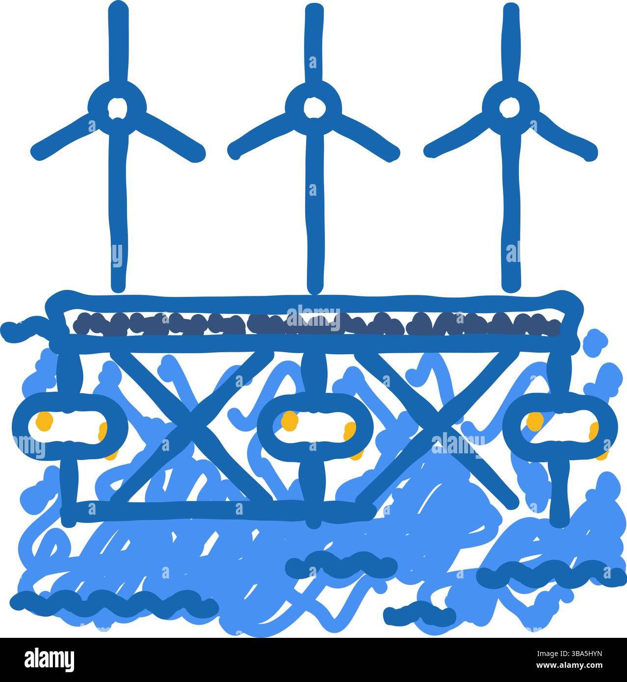 floating wave platform icon doodle illustration Stock Vector Image ...