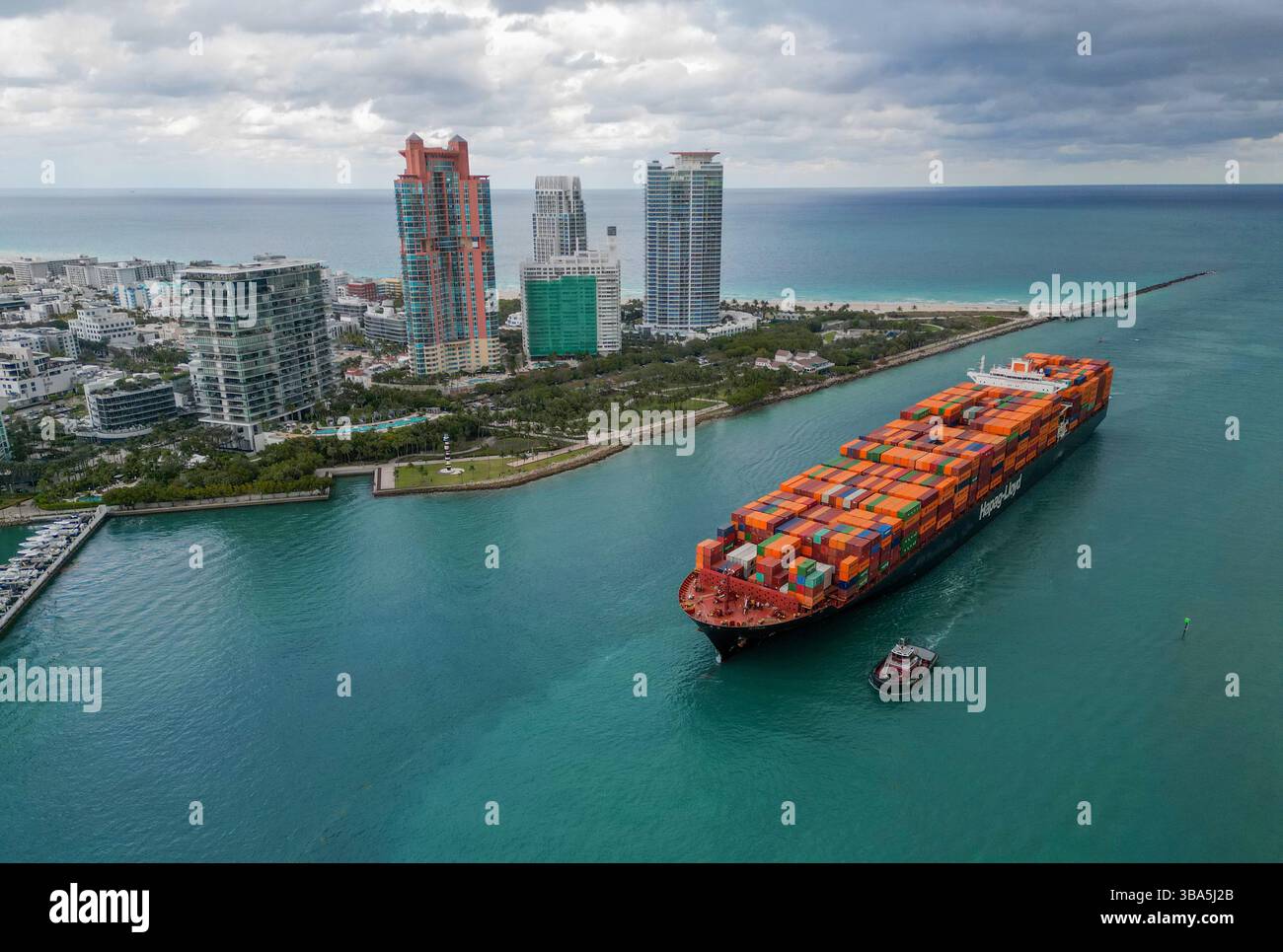 Miami, Florida, USA - January 16, 2025: Bremen express. Freight ...