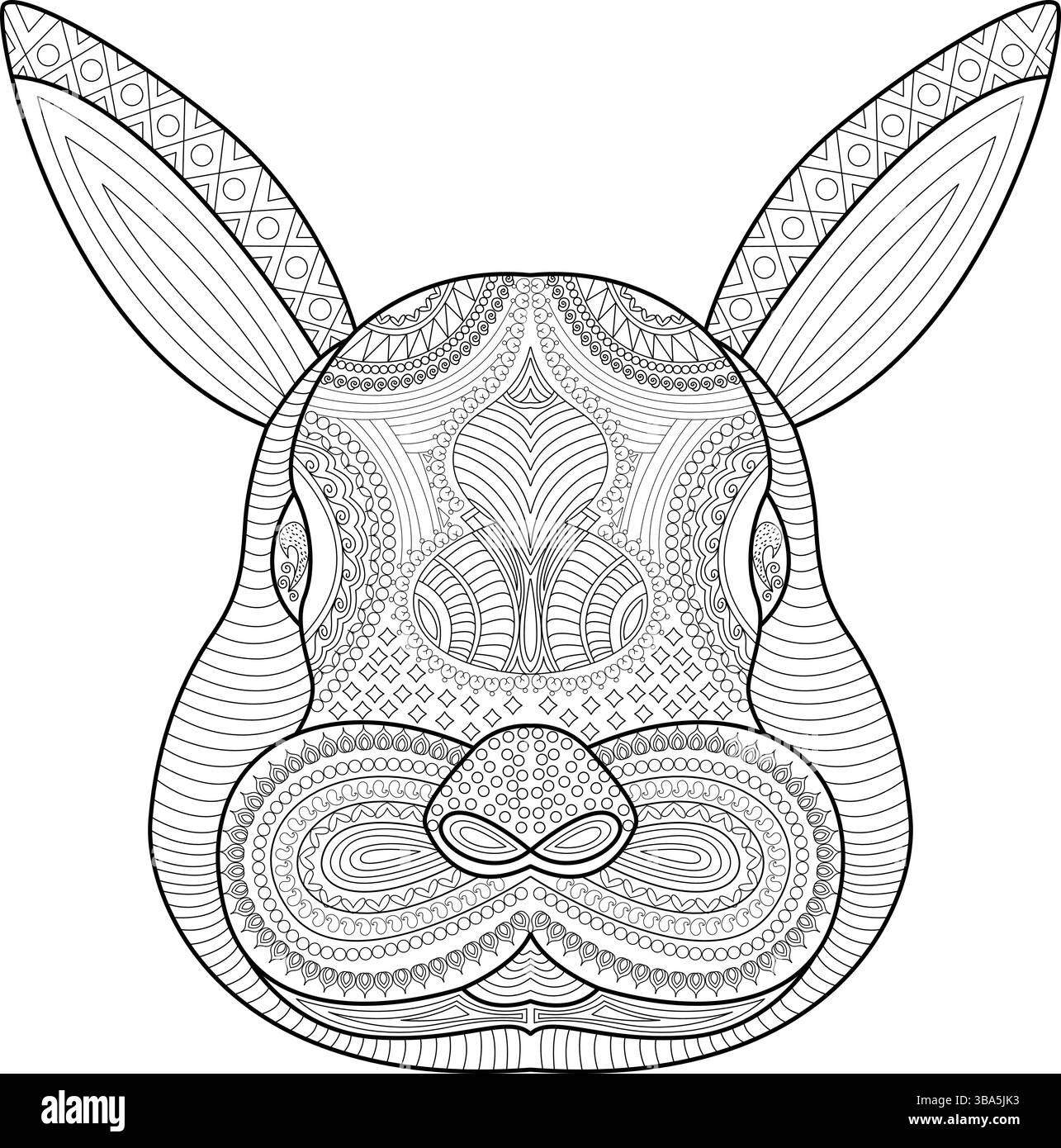 Rabbit ornamental Black and White Stock Photos & Images - Alamy