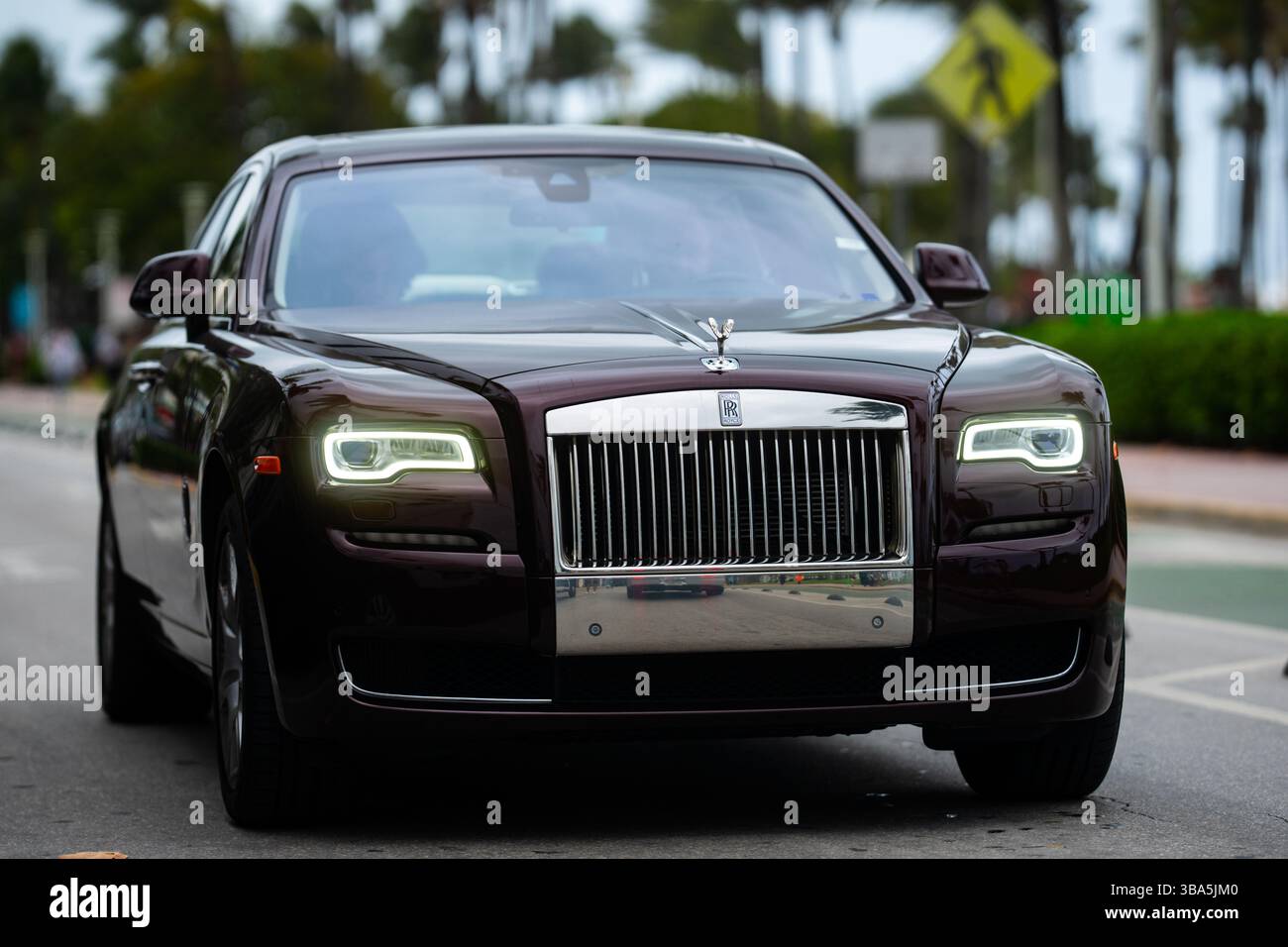 April 3, 2025. Miami. Rolls Royce luxury car. Exclusive luxury ...