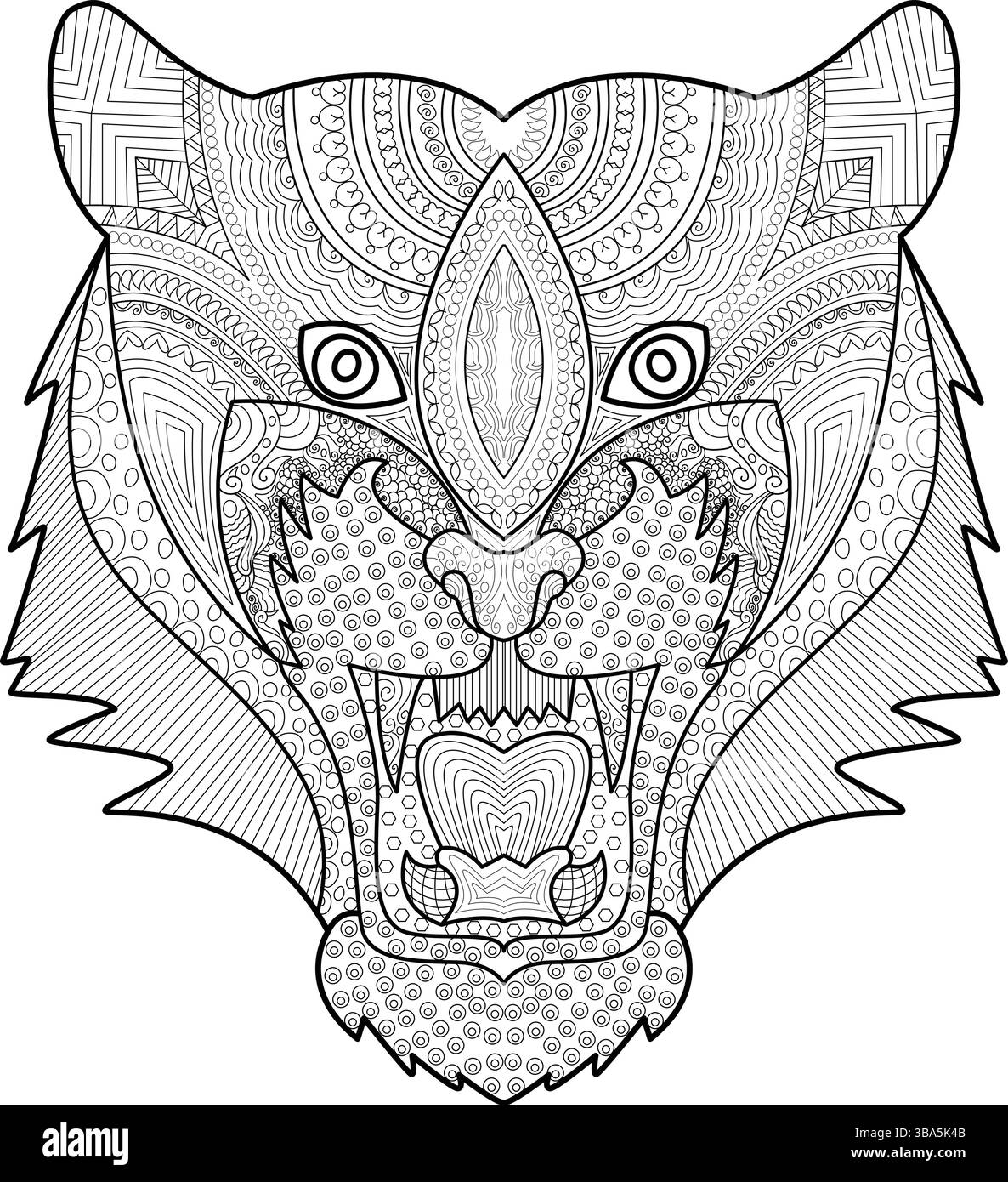 Cat complex coloring page Cut Out Stock Images & Pictures - Alamy
