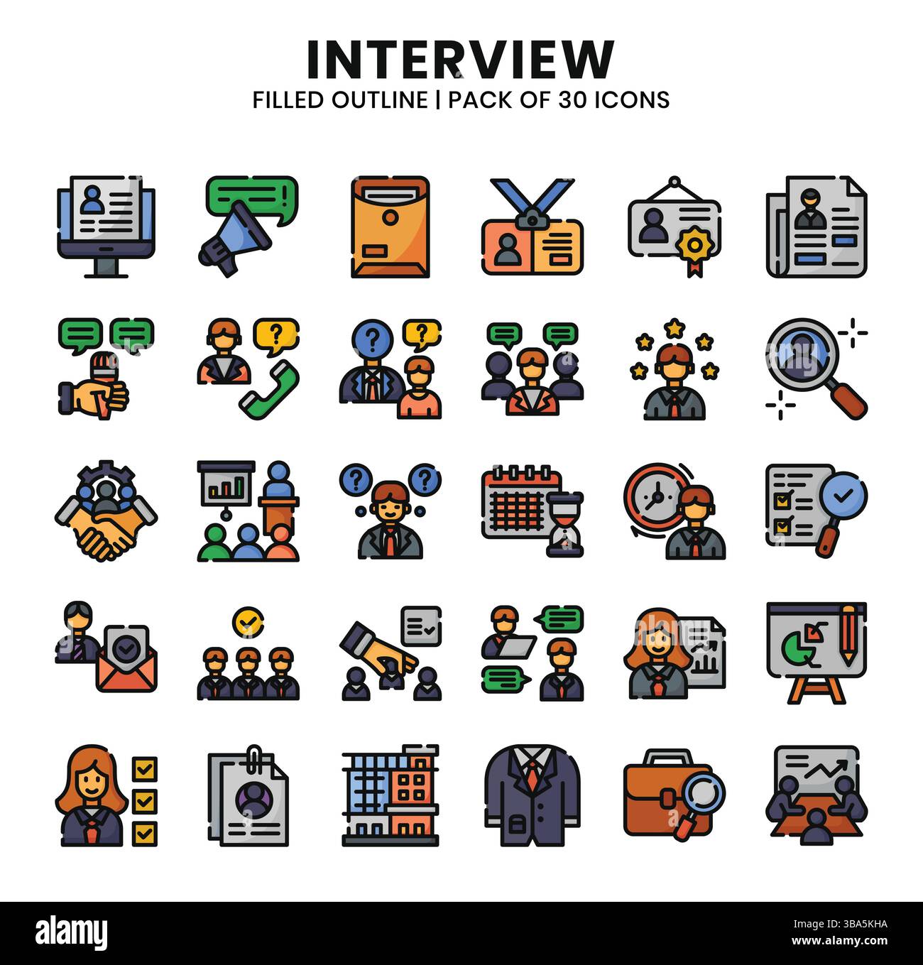 Professional employee man filled Stock Vector Images - Alamy