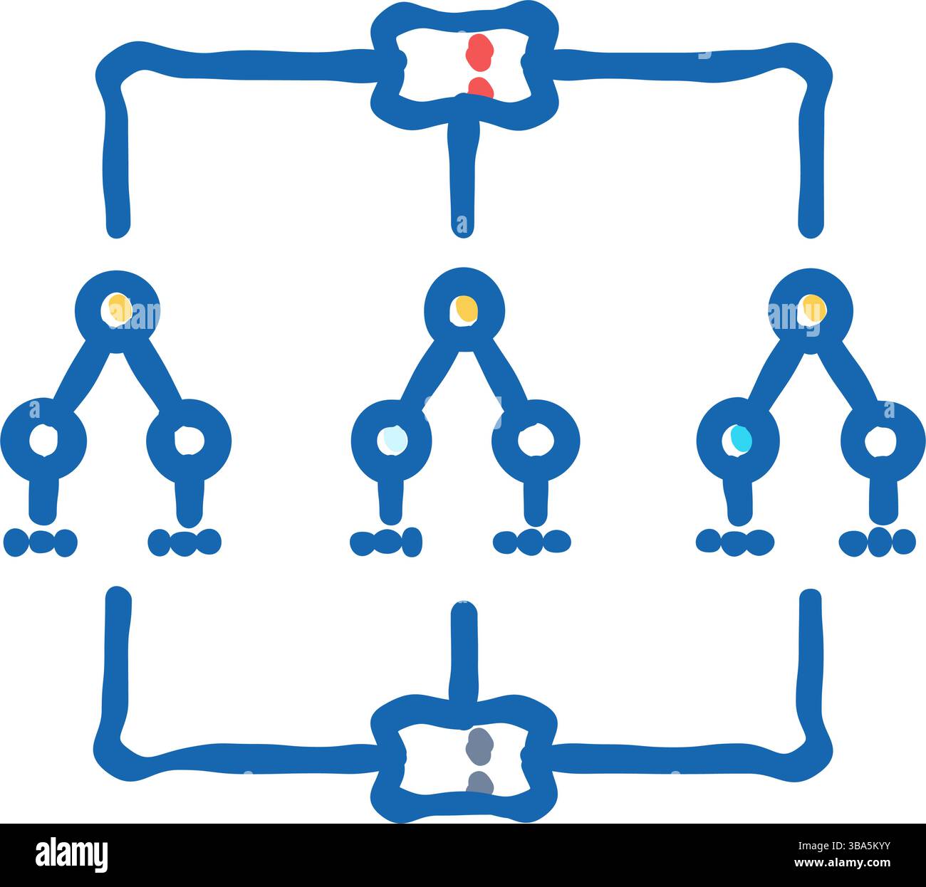 decision tree algorithm icon doodle illustration Stock Vector Image ...
