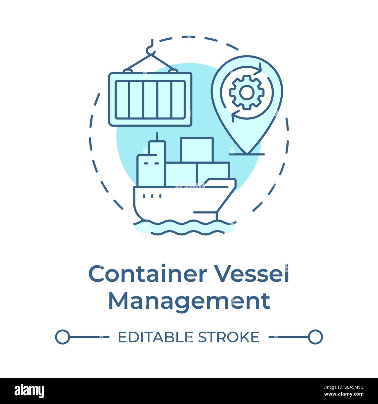 Container vessel management soft blue concept icon Stock Vector Image & Art - Alamy