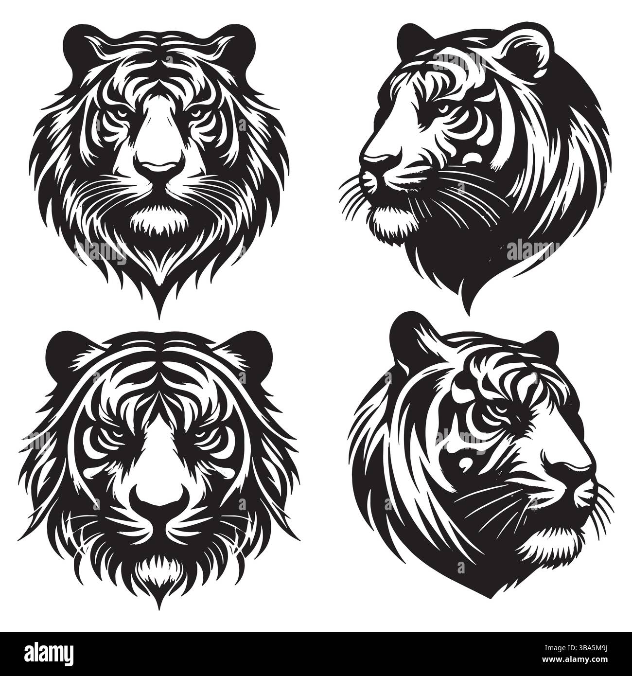 Stunning Tiger Head Designs Stock Vector Image & Art - Alamy
