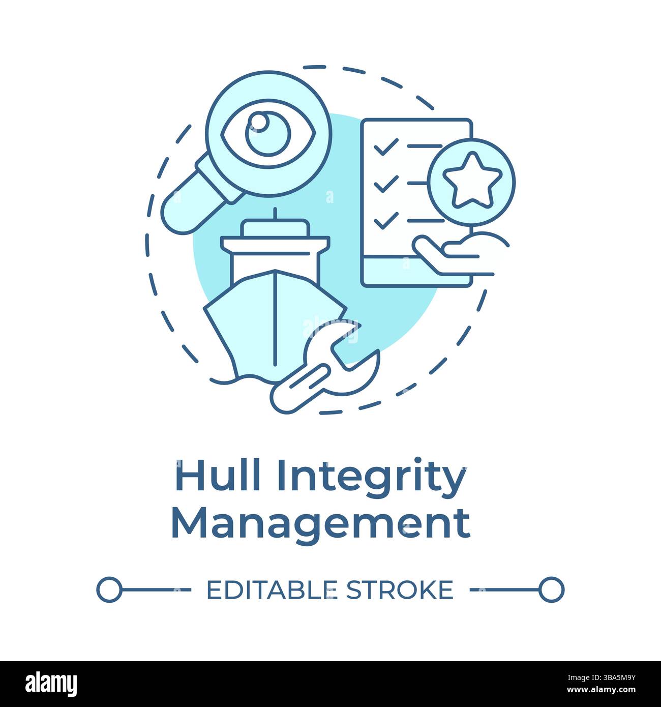 Hull integrity management soft blue concept icon Stock Vector Image ...