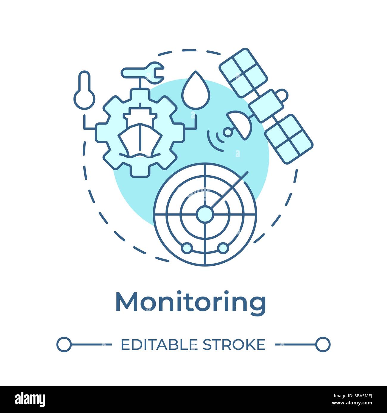 Monitoring soft blue concept icon Stock Vector Image & Art - Alamy