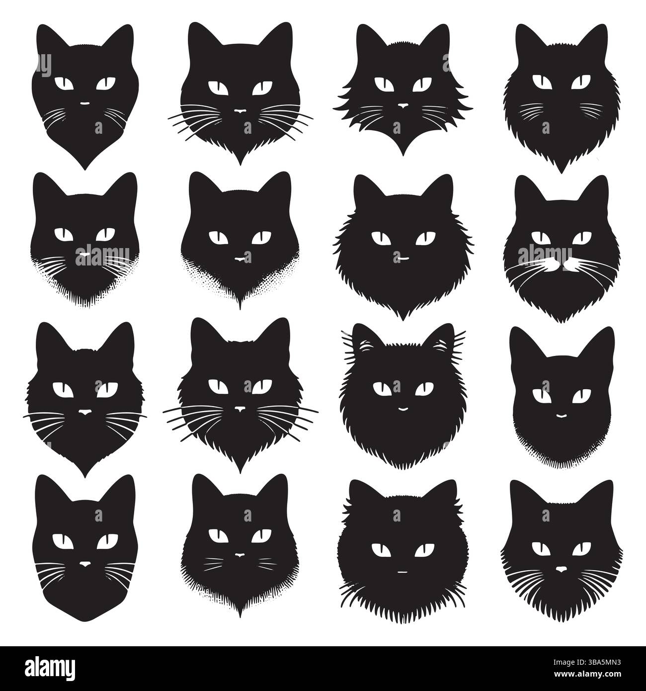 Adorable Cat Face Vector Illustrations Stock Vector Image & Art - Alamy