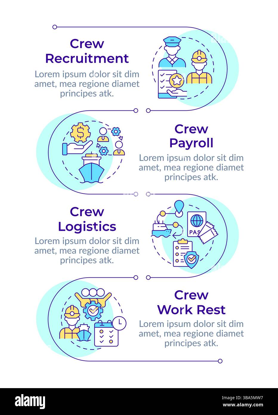 Maritime crew management infographic vertical sequence Stock Vector ...