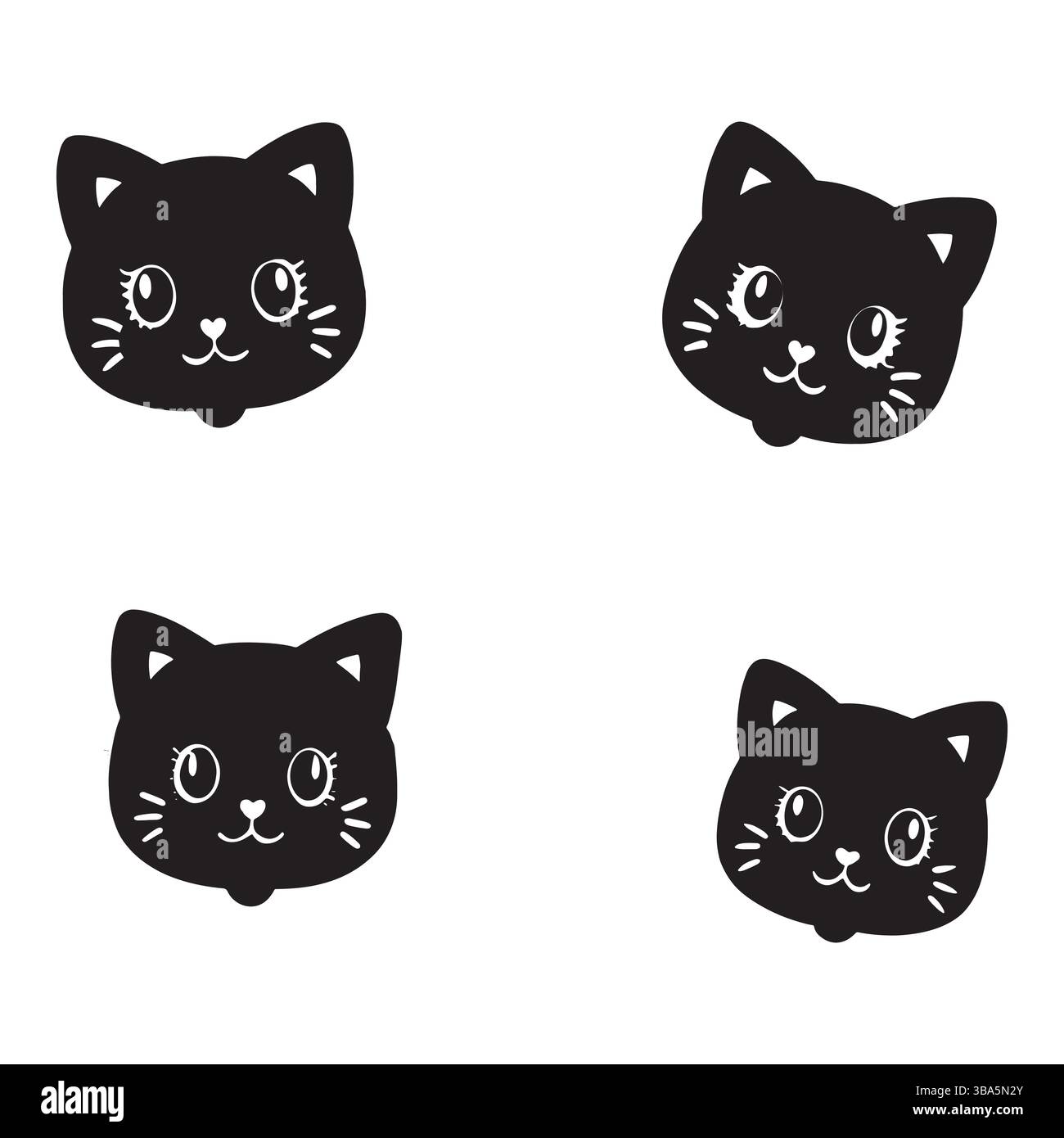 Adorable Cat Face Vector Illustrations Stock Vector Image & Art - Alamy