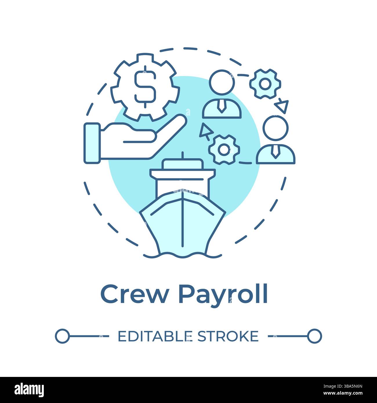 Crew payroll soft blue concept icon Stock Vector Image & Art - Alamy