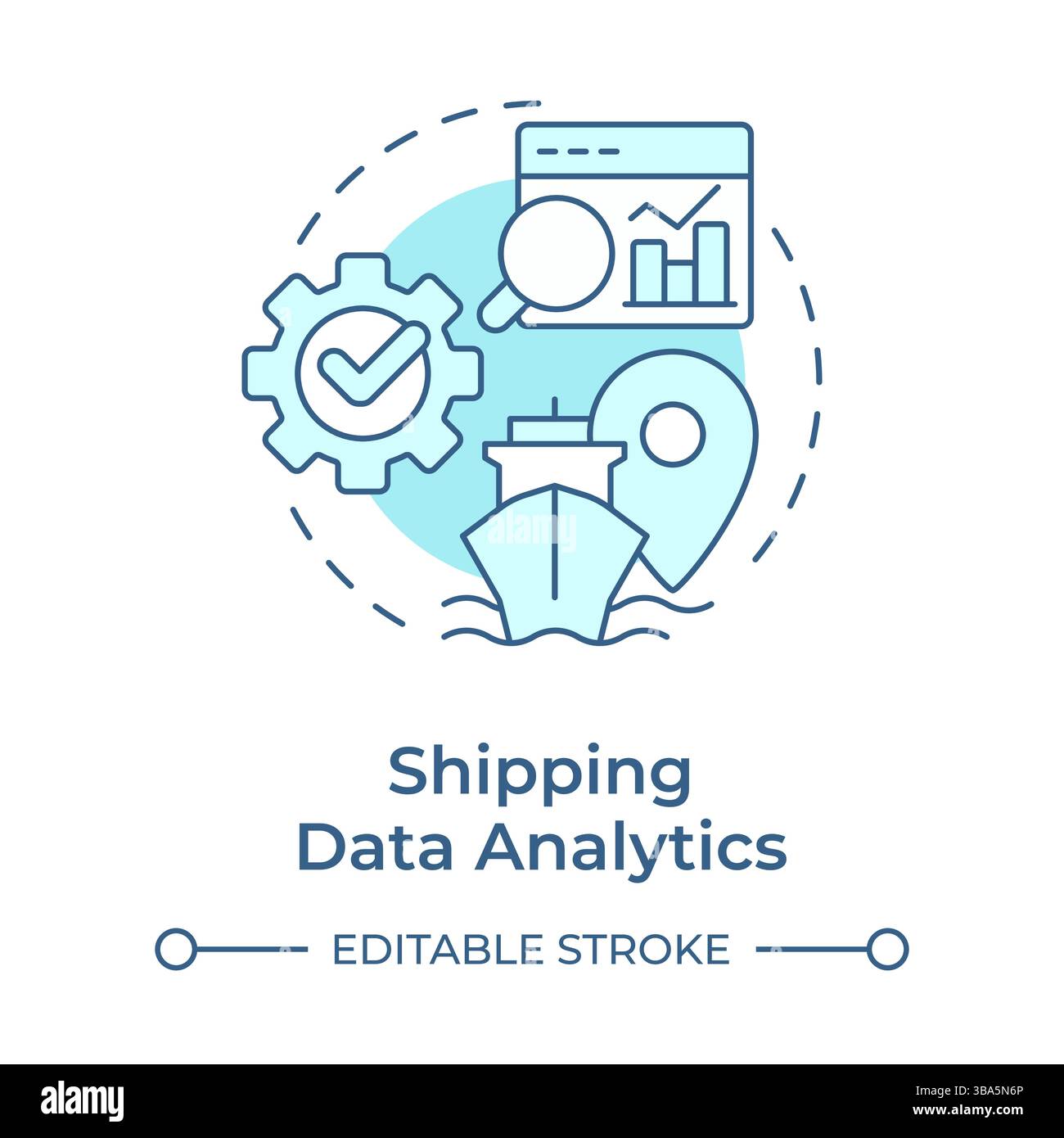 Shipping data analytics soft blue concept icon Stock Vector Image & Art ...