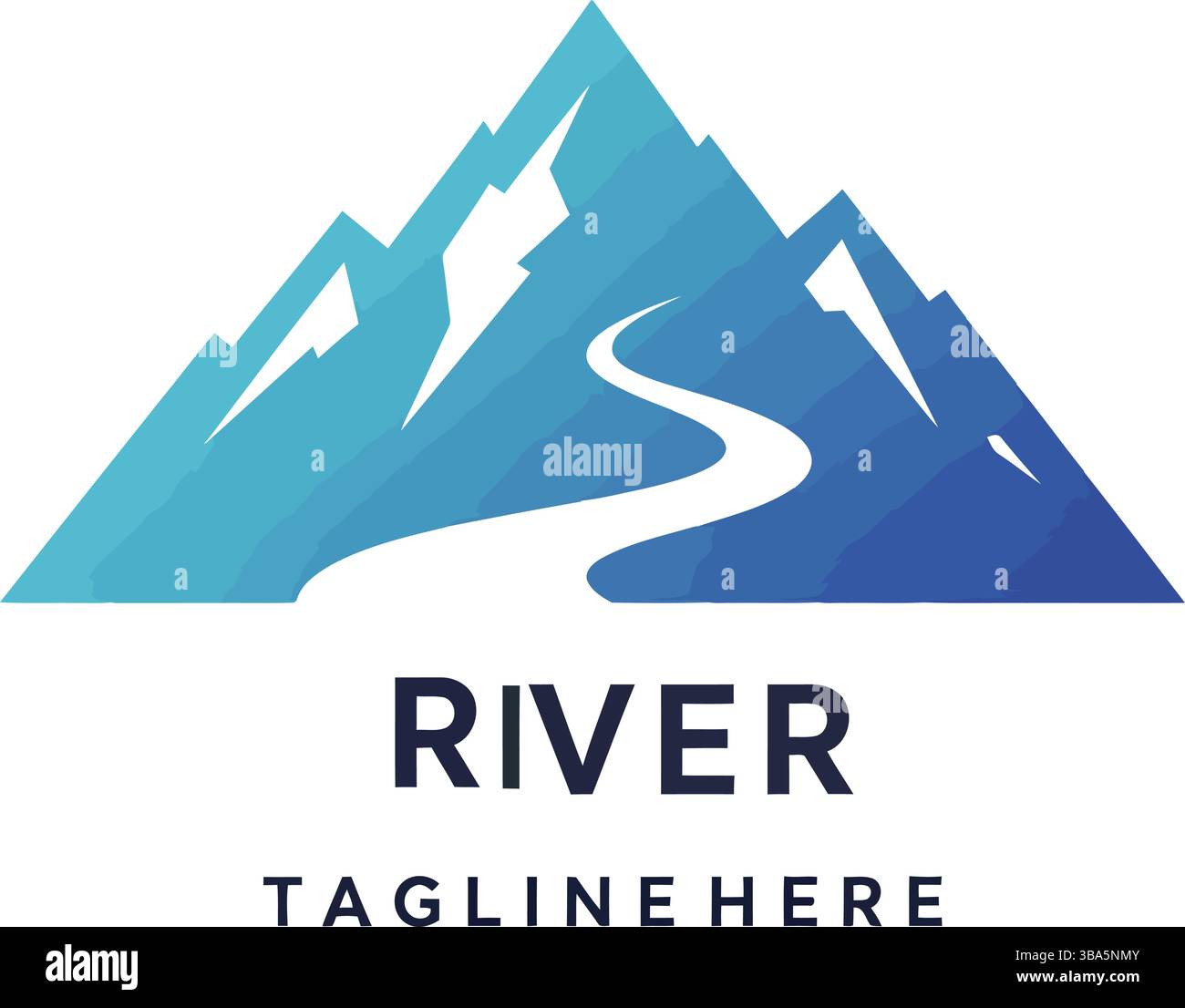 Mountain and River Logo with Bold Typography Stock Vector Image & Art ...