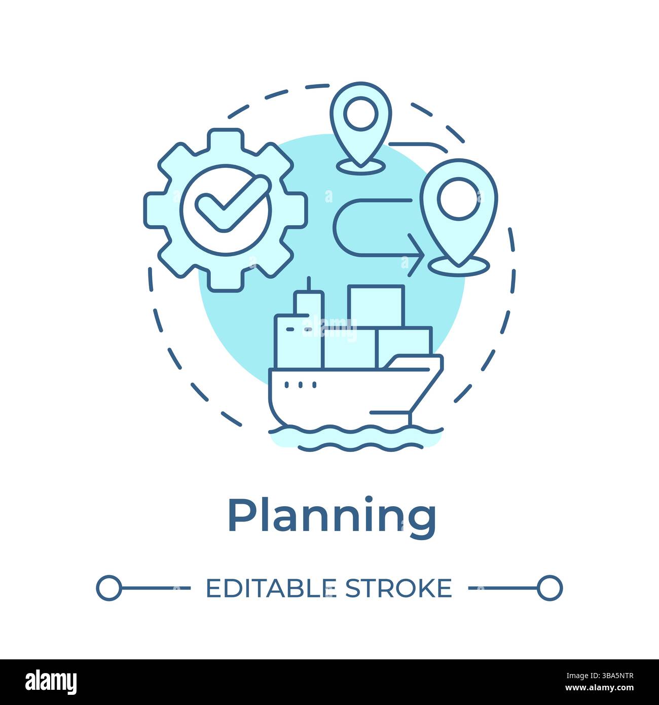 Planning soft blue concept icon Stock Vector Image & Art - Alamy
