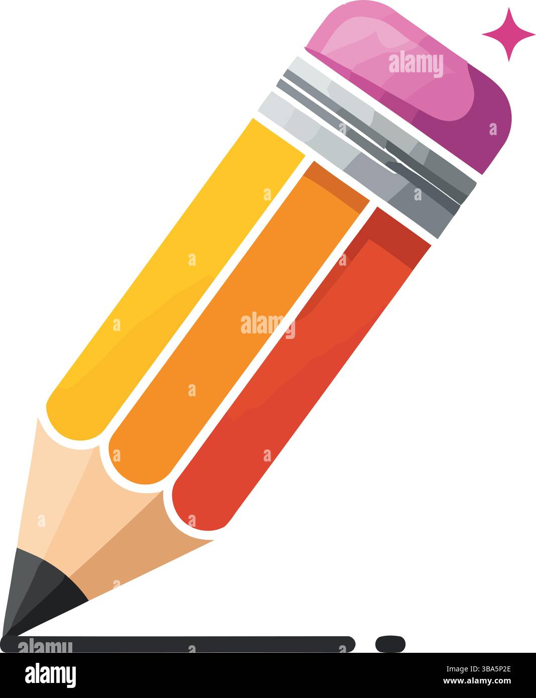 Colorful Pencil Illustration with Playful Sparkle Stock Vector Image ...