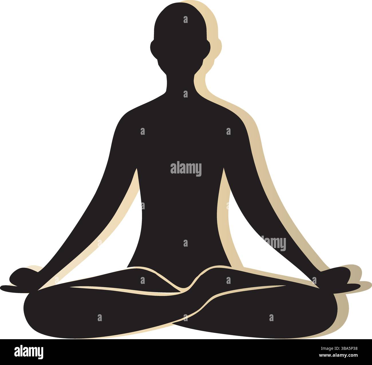 Minimalist Yoga Pose Silhouette in Lotus Position, Meditation Art for ...