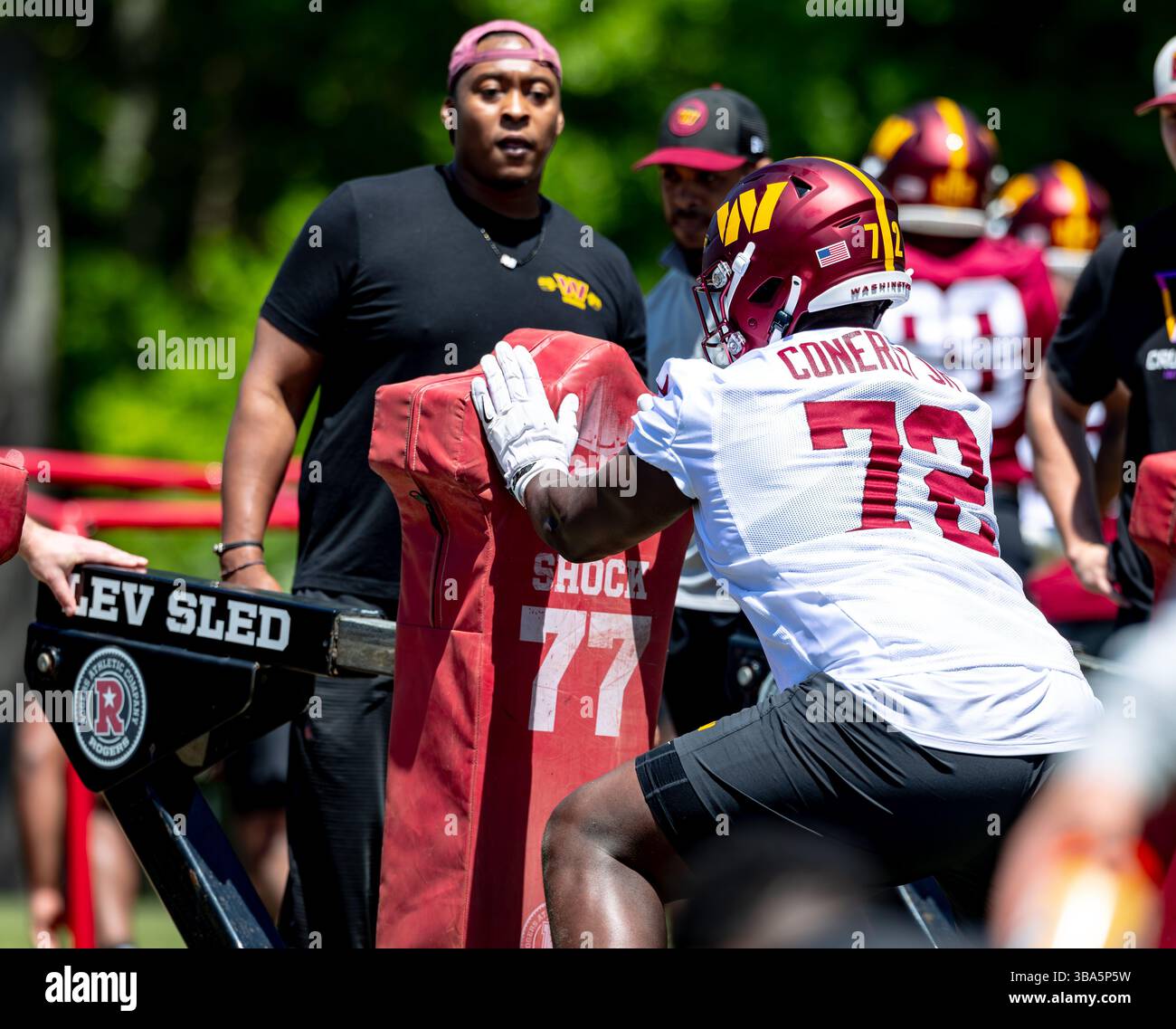 Tackle Josh Conerly Jr participating in drills at Rookie Camp at the ...